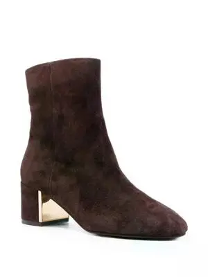 ALMA EN PENA Suede Block-heel Ankle Boots - Brown