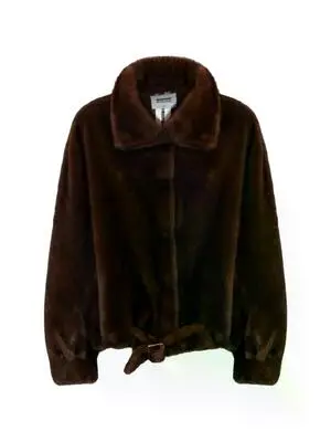 SWORD 6644 Belted Faux-fur Coat - Brown