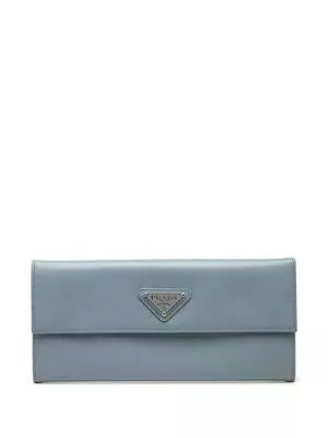 Prada 2000-2013 Saffiano Continental Wallet Long Wallets - Blue