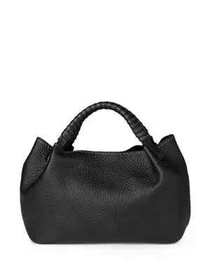 VISONA` Mia Grained Leather Tote Bag - Black