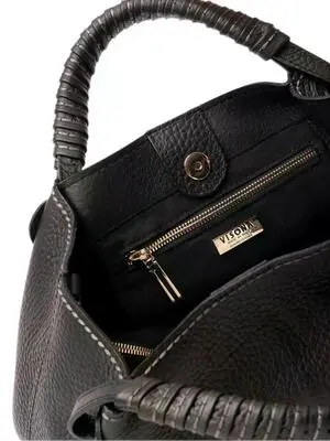 VISONA` Mia Grained Leather Tote Bag