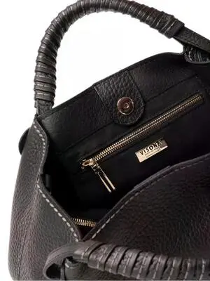VISONA` Mia Grained Leather Tote Bag