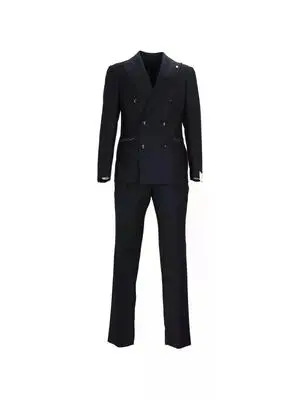 LUIGI BIANCHI Double-breasted Drop 7 Suit - Blue