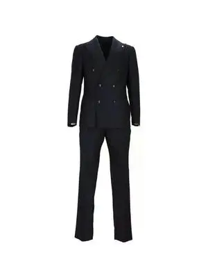 LUIGI BIANCHI Double-breasted Drop 7 Suit - Blue