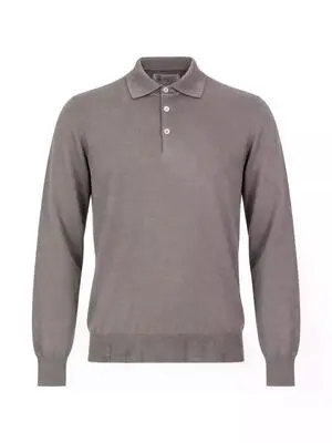 Brunello Cucinelli Long-sleeve Polo Shirt - Grey