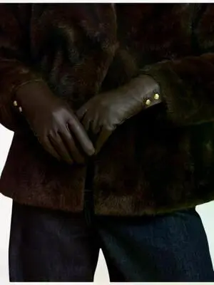 Ralph Lauren Button-detail Leather Gloves
