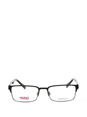 Hugo Rectangle-frame Glasses - Black