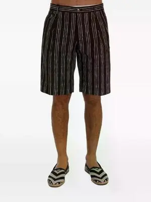 Dolce & Gabbana Striped Cotton Shorts - Red