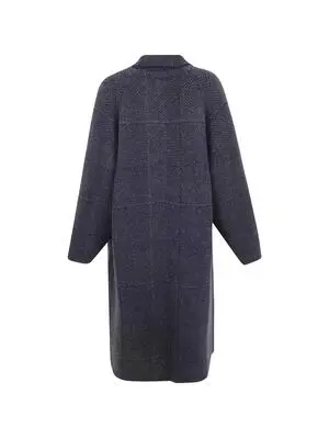 BOBOUTIC Herringbone Check-pattern Double Breasted Coat