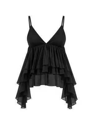 KAOS Ruffled Tiered Top - Black