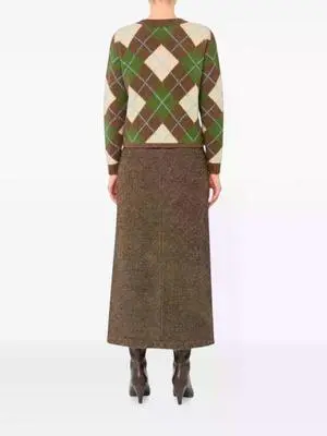 Max Mara Jacquard-knit Argyle Sweater