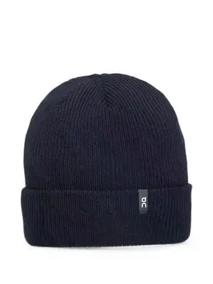 On Logo-patch Beanie Hat - Blue