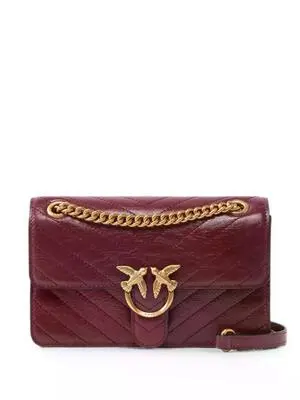 Pinko Love Birds Chevron-quilted Shoulder Bag - Red