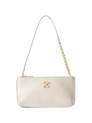 Off-White Jitney Flat Leather Shoulder Bag - Neutrals