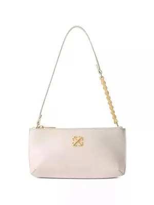 Off-White Jitney Flat Leather Shoulder Bag - Neutrals