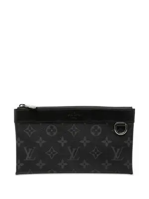 LOUIS VUITTON 2021 Monogram Eclipse Pochette Discovery Pm Clutch Bag - Black