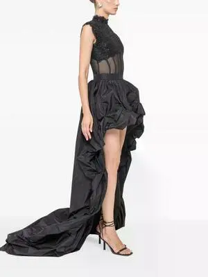 NISSA Sequin Details Tulle Corset Top