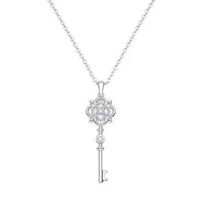 SPERO LONDON Sterling Ancient Key Necklace - Silver