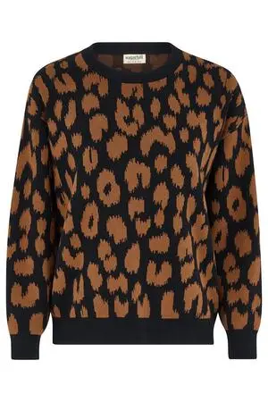SUGARHILL BRIGHTON Brown Myla Sweater Leopard