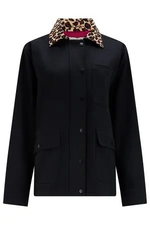 SUGARHILL BRIGHTON Raye Barn Jacket Leopard - Black