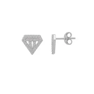 SPERO LONDON Sterling Diamond Stud Earrings - Silver
