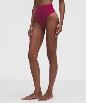 Lululemon Underease High-waist Ribbed Thong Underwear Raspberry Rave