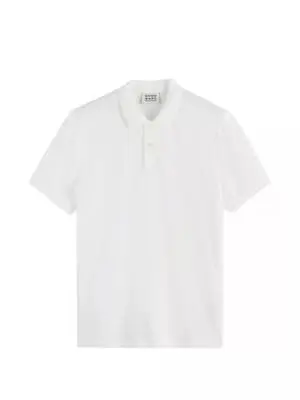 Scotch & Soda Logo-embroidered Piqué Polo Shirt - White