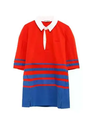 JW Anderson Striped Embroidered-logo Polo Shirt