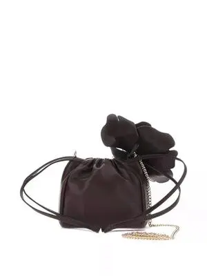 Pinko Flower-embellished Leather Shoulder Bag