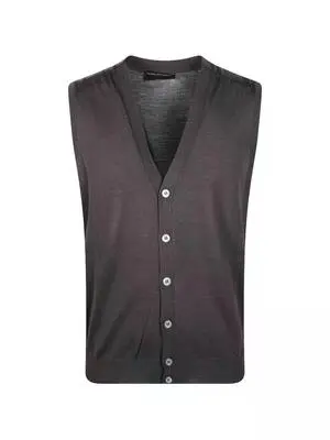 FILIPPO DE LAURENTIIS Button-up V-neck Vest - Grey