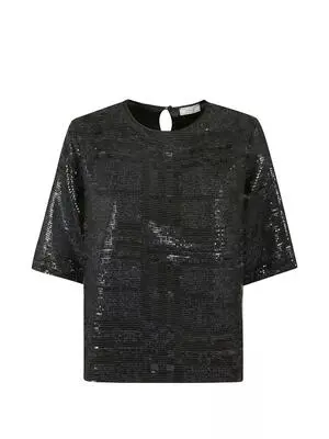 Peserico Sequin-embellished Frayed Top - Black