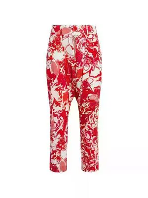 Roberto Cavalli Hydrangea Print Cropped Trousers