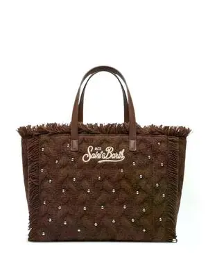 MC2 SAINT BARTH Colette Studded Fringed Tote Bag - Brown