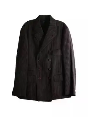 TAIGA TAKAHASHI Pinstripe Double-breasted Jacket - Grey