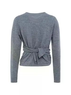 TELA Asymmetric-hem Wrap Sweater - Grey