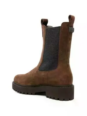 Brunello Cucinelli Suede Monili-embellished Boots
