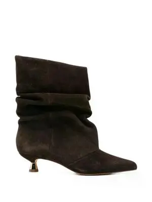 ALMA EN PENA Slouchy Pointed-toe Ankle Boots - Brown