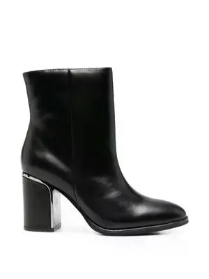 ALMA EN PENA Block-heel Leather Ankle Boots - Black