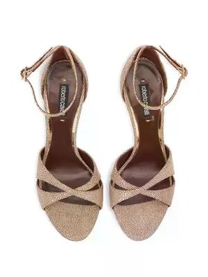 Roberto Cavalli Snake-motif Stingray-effect Heeled Sandals