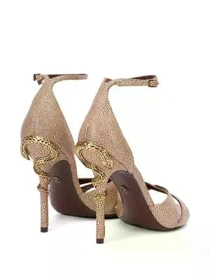 Roberto Cavalli Snake-motif Stingray-effect Heeled Sandals