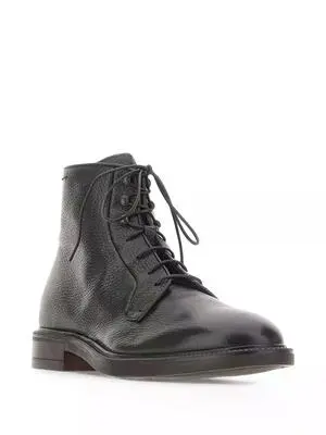 ALEXANDER HOTTO Grained Leather Ankle Boots
