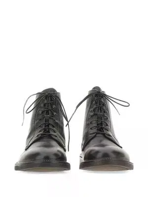 ALEXANDER HOTTO Grained Leather Ankle Boots