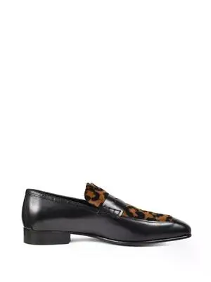 ERNEST W. BAKER Leopard-print Leather Loafers