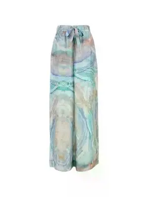 Zimmermann Illuminate Marble-print Trousers