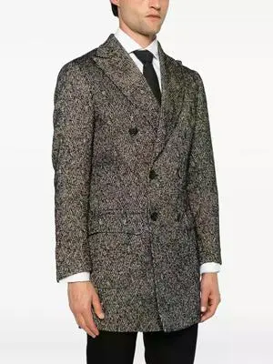 Brian Dales Double-breasted Chevron Coat