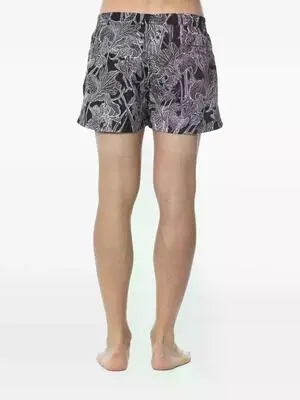 Roberto Cavalli Floral-print Drawstring Swim Shorts