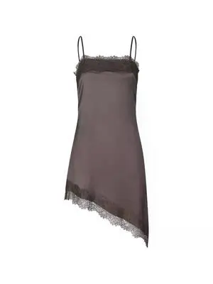 Samsøe Samsøe Lace-trim Asymmetric Dress - Grey