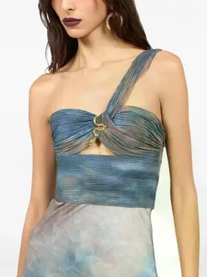 Roberto Cavalli Snake-plaque One-shoulder Maxi Dress