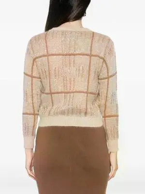 Max Mara Sequin-embellished Checked Sweater