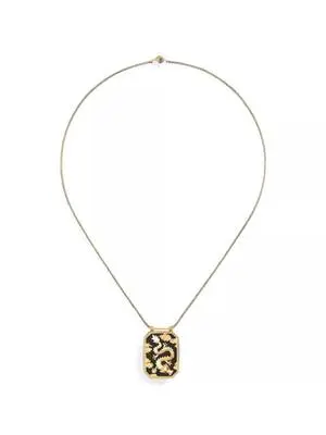 MARIE LICHTENBERG Scapular Ruby And Pearl Dragon Necklace - Gold